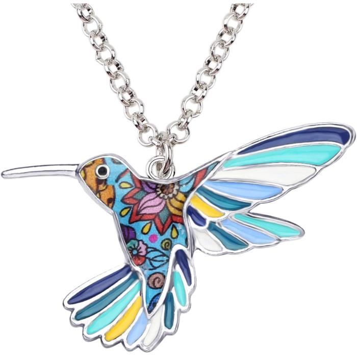 Chaîne En Alliage Émaillé Avec Pendentif Colibri Au Design Original ...