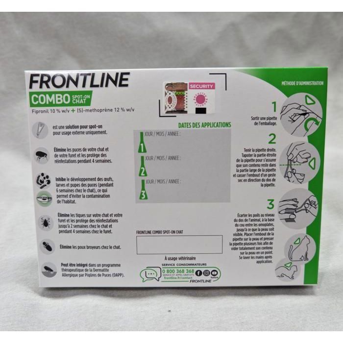 FRONTLINE Combo Chat - Anti Puces, Tiques & Poux - Contre Larves ...