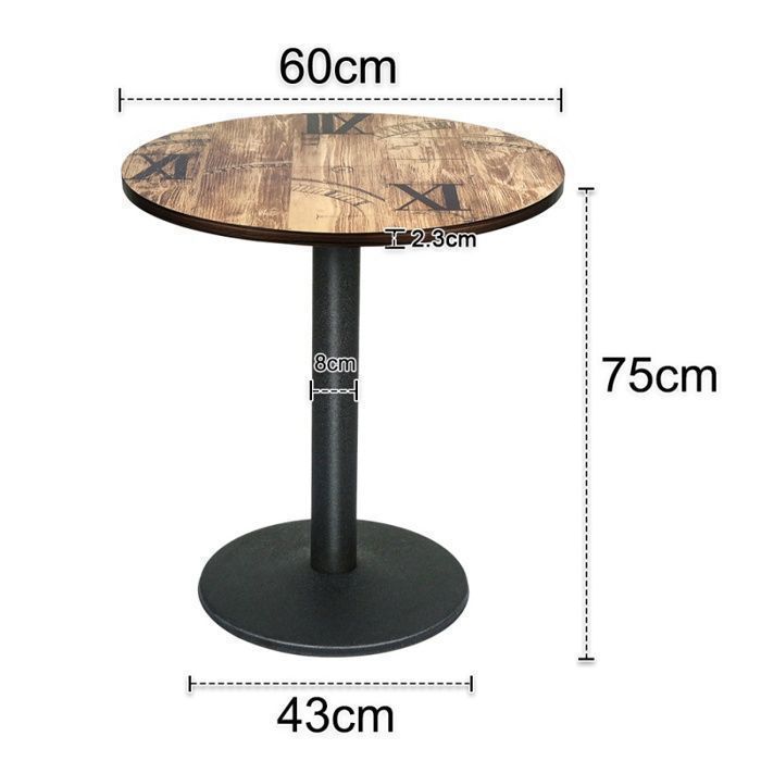 Table de Bar Ronde,Table de Bistrot Industriel Rétro,avec Pied en Fer ...