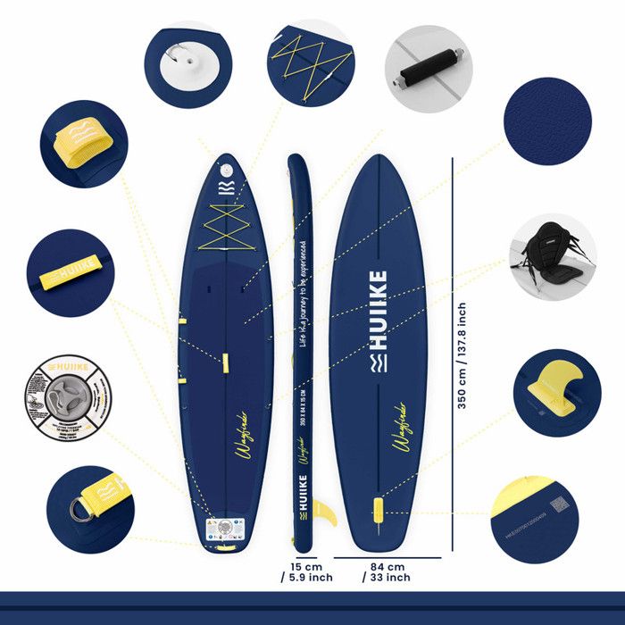 HUIIKE Paddle Gonflable Adulte 11'6" Touring avec Accessoires. Stand Up ...