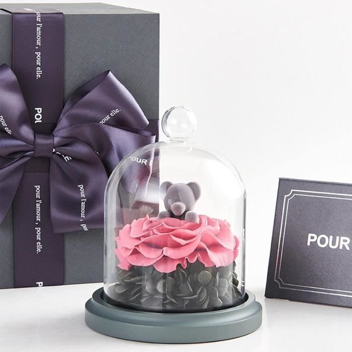 La Belle Et La Bête Rose, Rose Bear Immortal Flower Gift Box, Fête Des ...