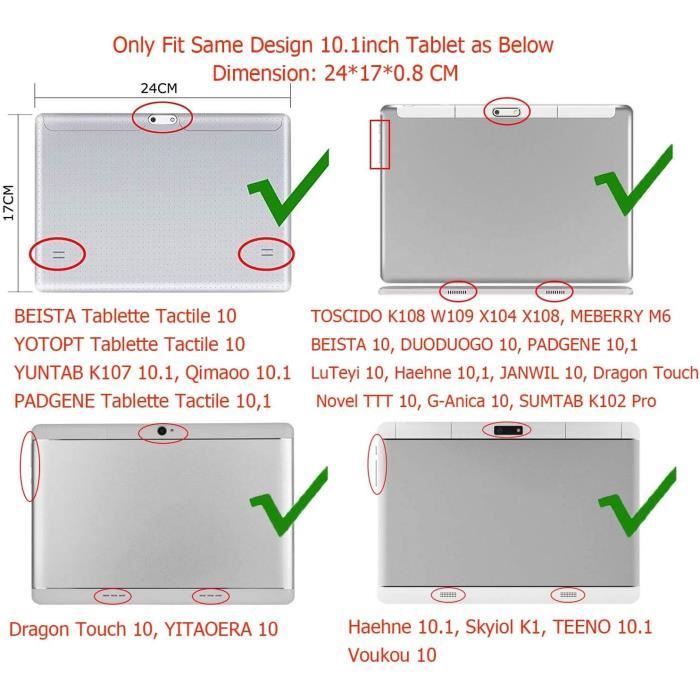 Coque Étui Housse Pour Yotopt K107,Beista 10,Toscido K108-W109-X104-X108,Lnmbbs X30,Yuntab K107 ...