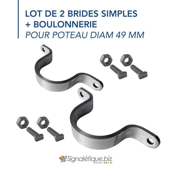 Bride de fixation pour poteau Bride simple ou double avec boulonnerie ...