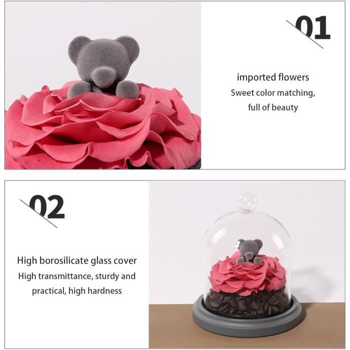 La Belle Et La Bête Rose, Rose Bear Immortal Flower Gift Box, Fête Des ...