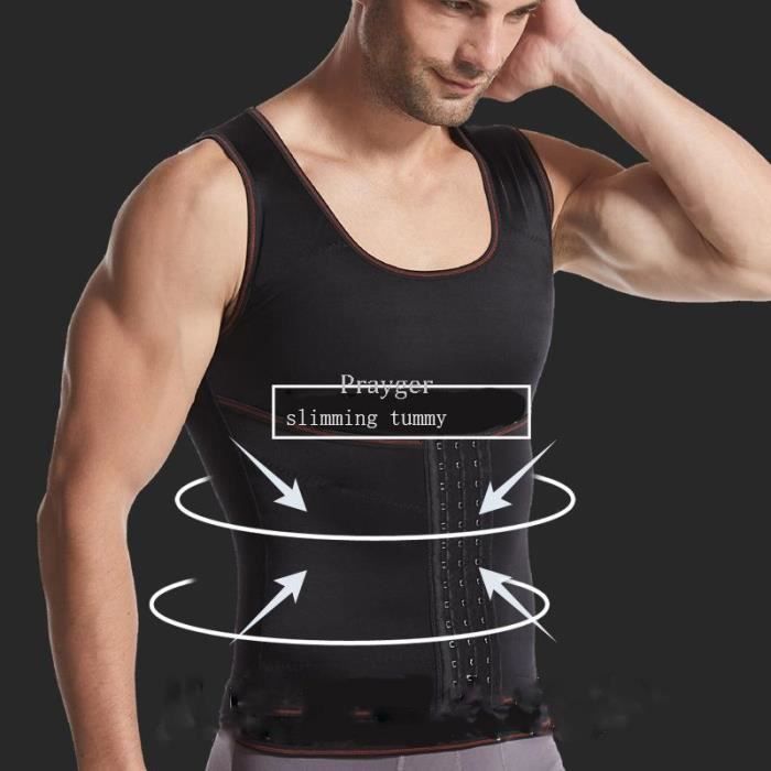 Hommes Body Shaper Minceur Seins Tops Sans Manches Chemise Crochet ...