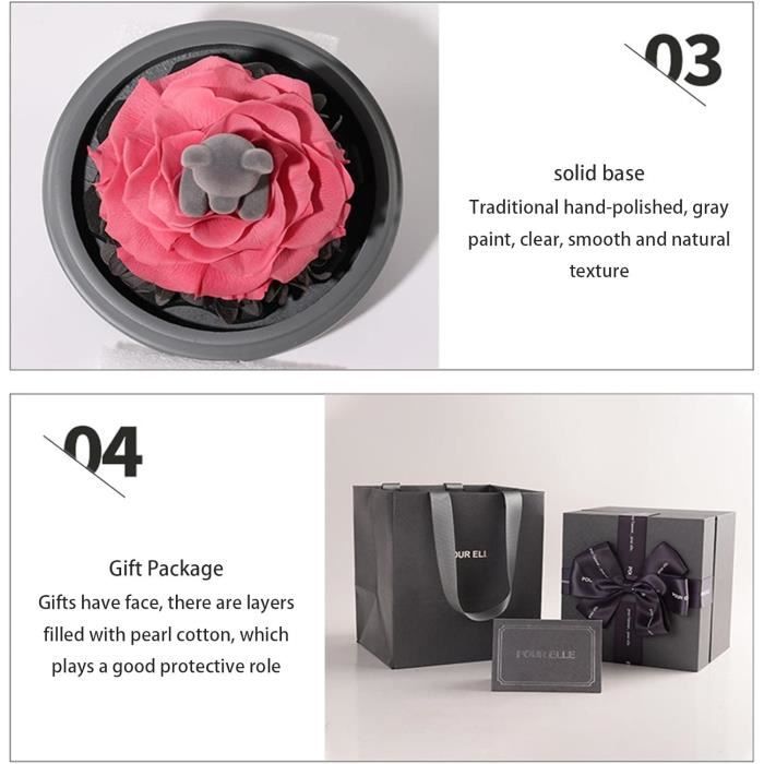 La Belle Et La Bête Rose, Rose Bear Immortal Flower Gift Box, Fête Des ...