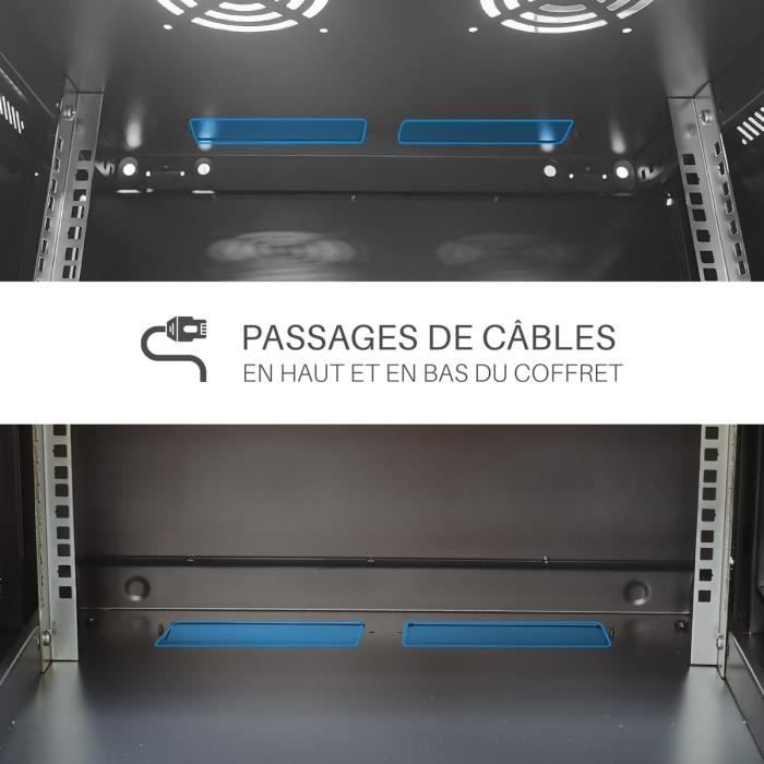 37405M Coffret Armoire Réseau 19 Pouces 18U \U2013 L 600 X P 450 X H ...
