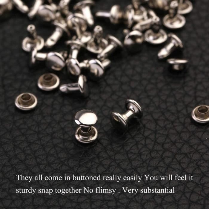 RIVET,silver 6mmx5mm--ensemble de 100 Rivets métalliques à Double ...
