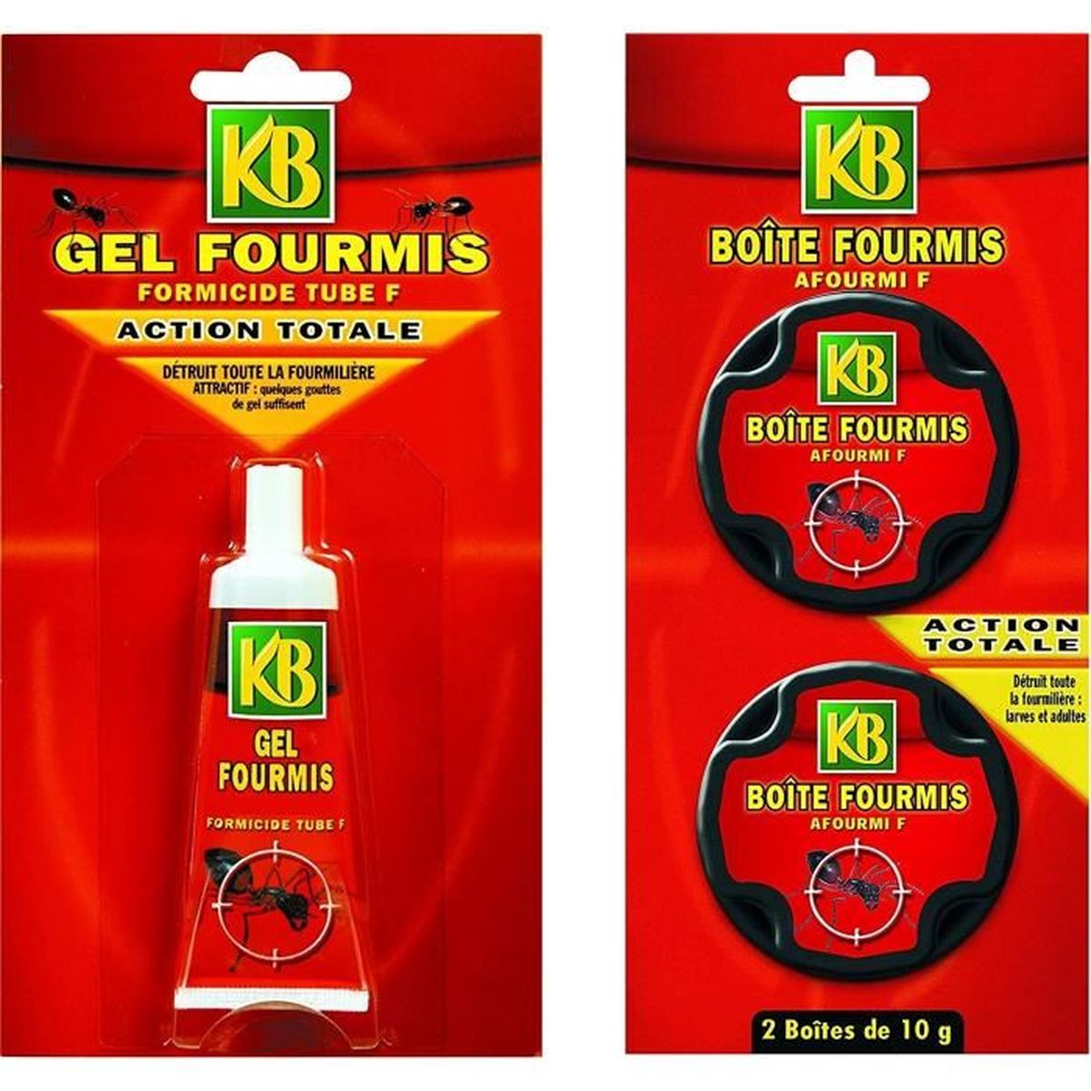 KB Pack de Lutte Contre Les Fourmis Deux BOITES et Un Tube de Gel ...