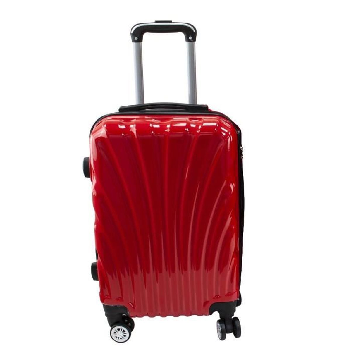 Valise Rigide Légere à 4 roulettes - Rouge - Taille L(77/49/30cm)
