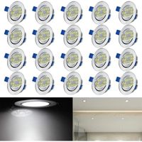 Lot de 6 spots LED encastrables ultra plats IP44 Blanc chaud 400 lm,5W,Diamètre : 60-65 mm ...