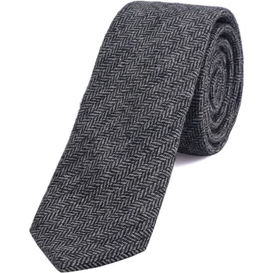 Fine cravate de coton Tweed pour hommes 6 cm[642] Motif de Chevrons ...