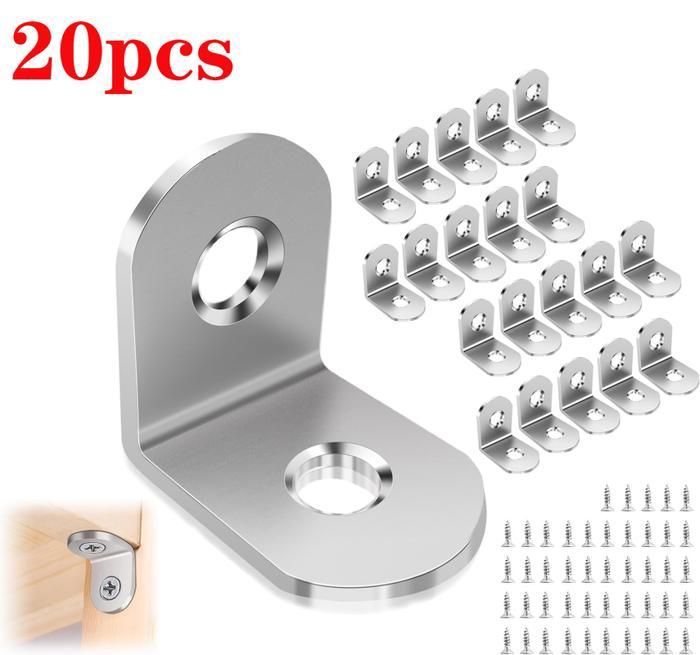 20 pièces Équerre de Fixation Metal 20x20mm Équerre D'assemblage Inox ...