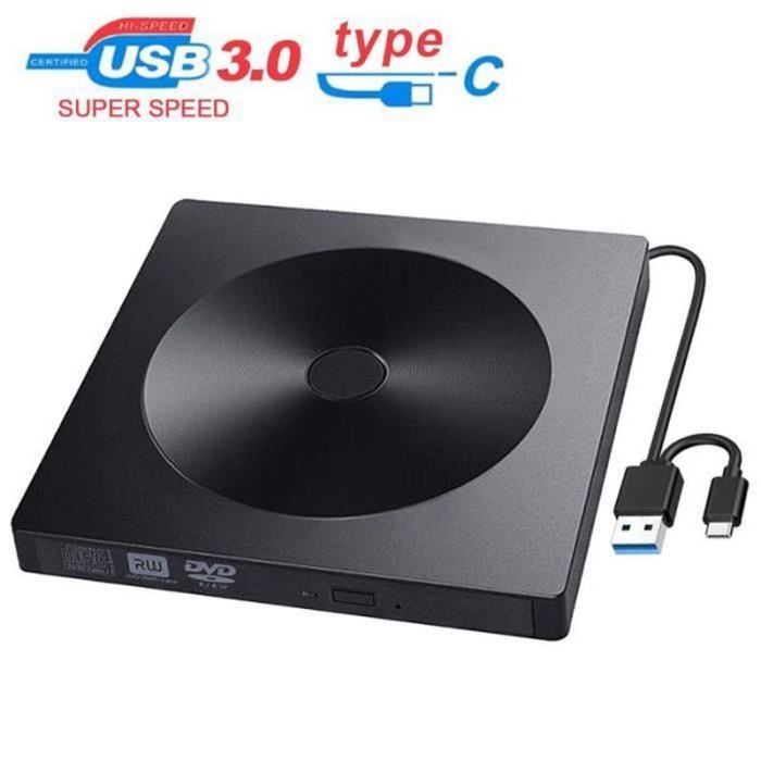 Lecteur Graveur DVD CD Externe USB 30 type-C Ultra Slim Portable ...