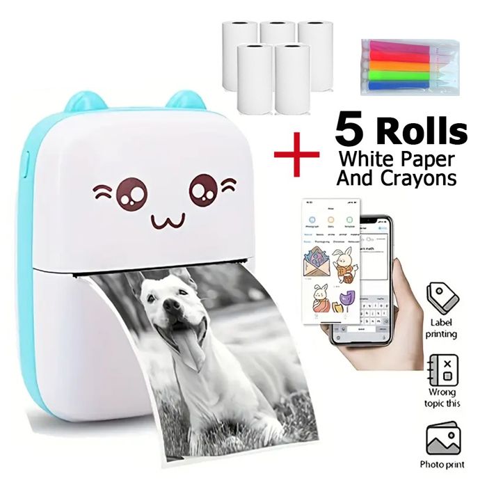 Mini imprimante thermique Bluetooth portable, imprimante de poche photo ...