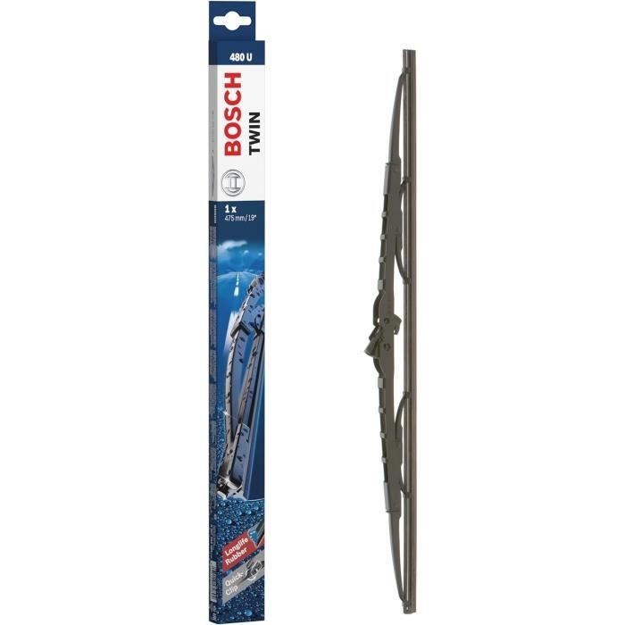 Bosch 3165143572894 Balai d'Essuie–Glace Conventionnel Twin 480U, Longueur: 475mm – 1 Balai ...