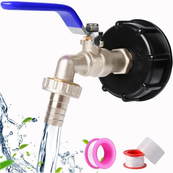 Robinet Cuve 1000L S60X6 Ibc Cuve Ibc Tuyau,Robinet Jardin Raccord Cuve 1000 Litres Avec ...