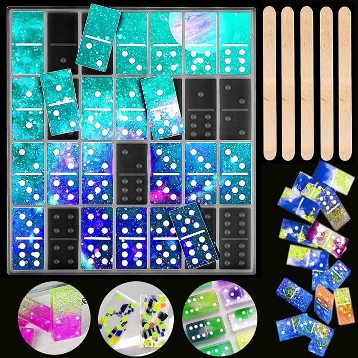 Moule Domino Resine Epoxy, Moules en Résine époxy Silicone Domino pour ...