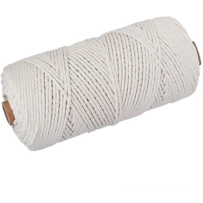 Fil macramé 3mm,100m corde de coton,100% naturel fil de coton macramé ...