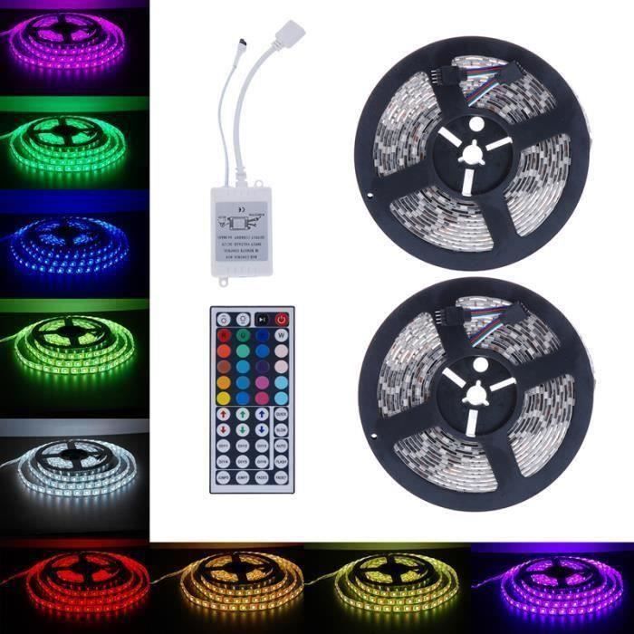 10M 5050 SMD RGB LED 2X5M 600LEDs bande 44 cl tlcommande IR - Cdiscount ...