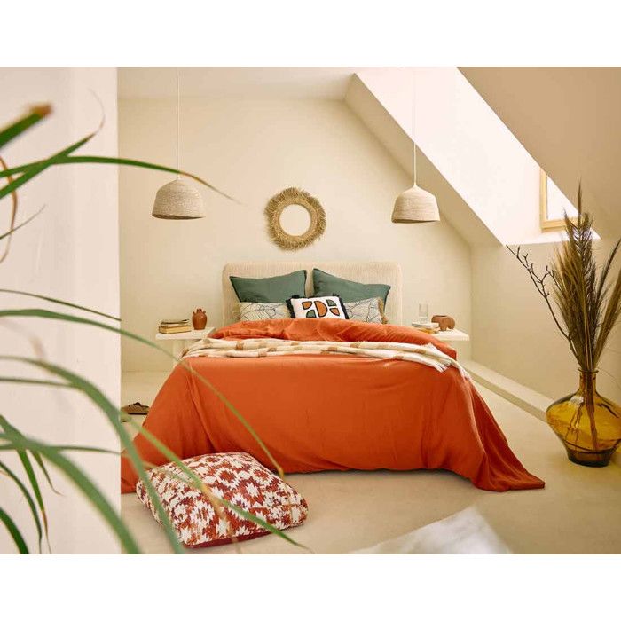 Goyave - lit coffre - 140x190 - en velours côtelé - sommier inclus ...