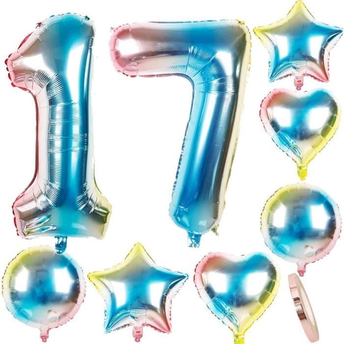 Ballons De Décoration D'Anniversaire 17 Ans Pour Fille Et Garçon ...