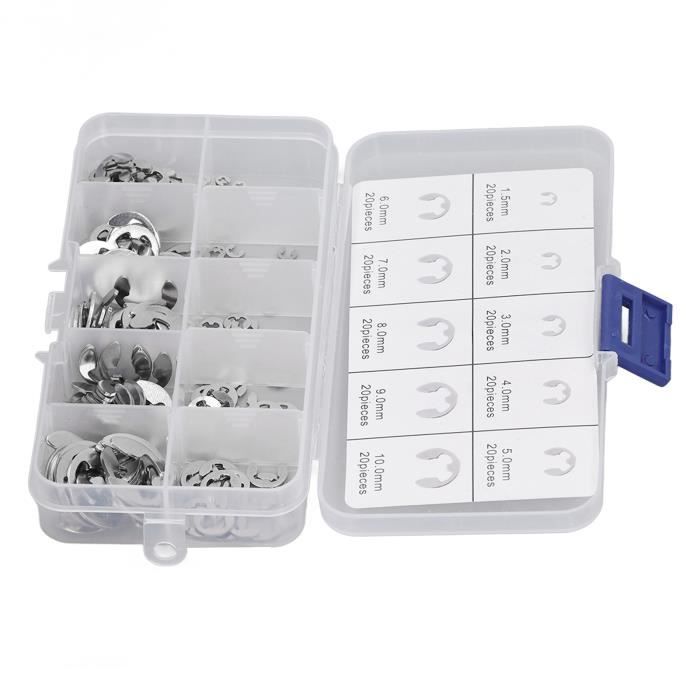 E Kit d'assortiment de clips - EJ.LIFE - 200PCS - Acier Inoxydable ...