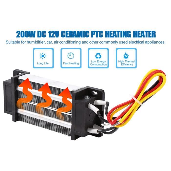 ESTINK Élément chauffant PTC, 120 * 50 * 26mm 200W DC 12V pour appareil ...