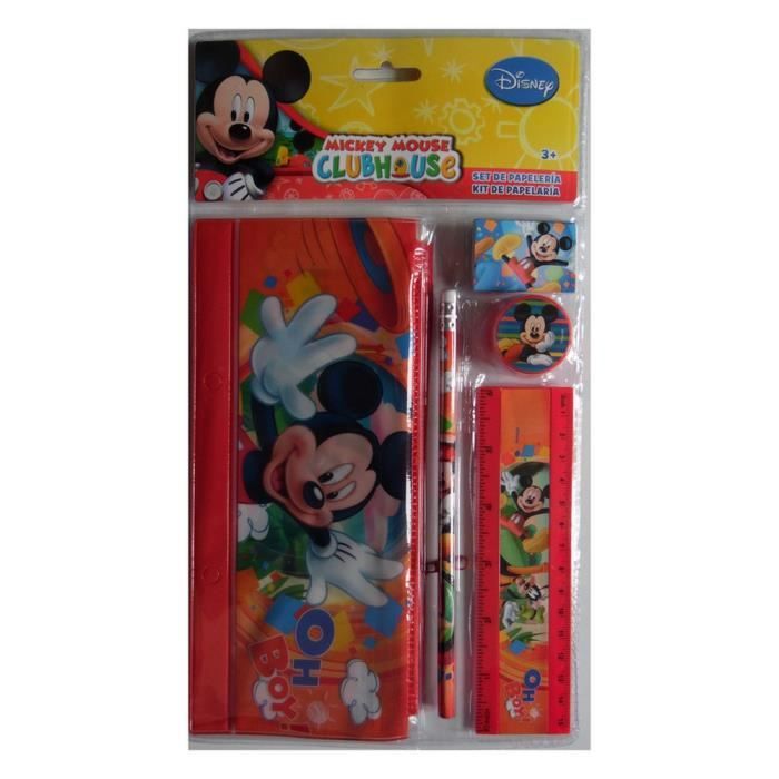 Set ecolier Mickey regle, trousse, crayon, gomme et taille crayon ...