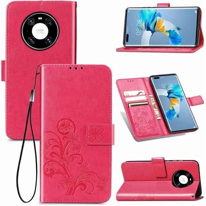 Cas Huawei Mate 40 Pro 6 78 Pouces PU Coque à Rabat Imprimé en Fleur ...