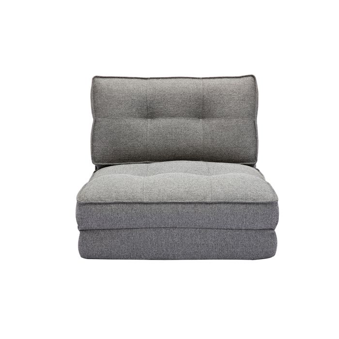Miliboo - Chauffeuse 1 place convertible en tissu gris chiné SALLY ...