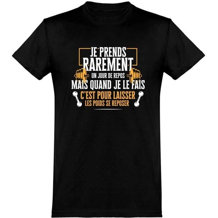 Tee-shirt homme humoristique - 100% coton, 185gr - Noir Black ...