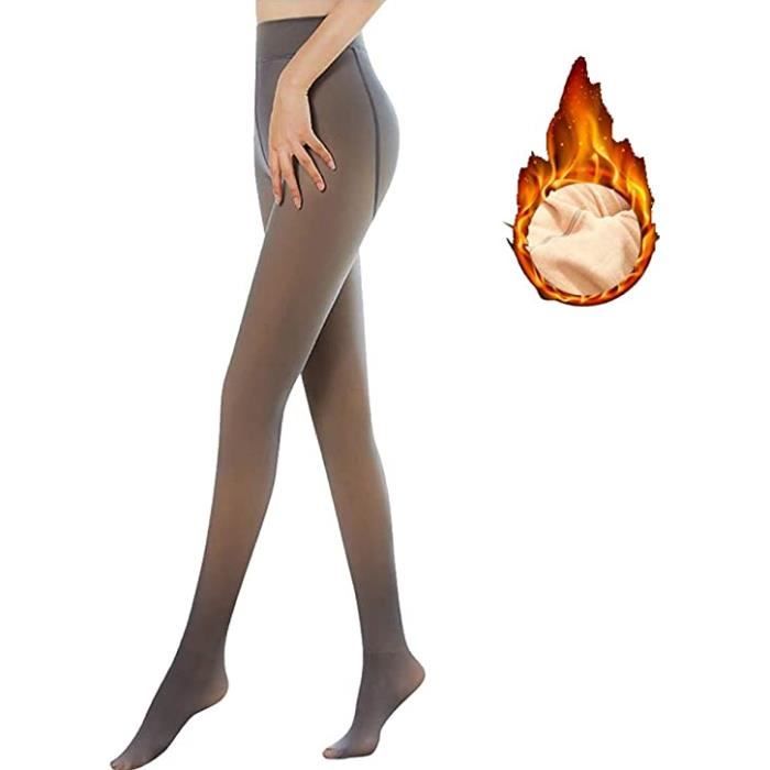 Collant Femme Chaud Toison Collant Doublé Polaire Translucide Slim Extensible pour Femmes ...