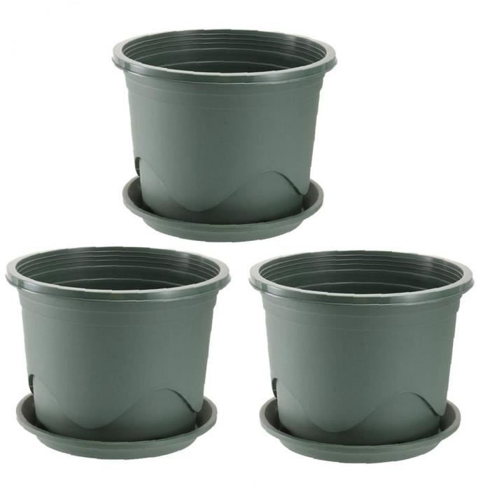NiceButy 3pcs plastique plante pots de fleur vert pot royal contrôle ...
