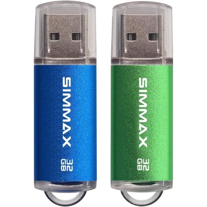 Clé Usb 32 Go Lot De 2 Mémoire Stick Usb 2.0 Flash Drive Pivotant ...