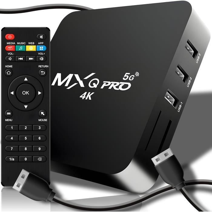 Smart Tv Box Avec Télécommande Tv Box Android Tv Avec Processeur Quad ...