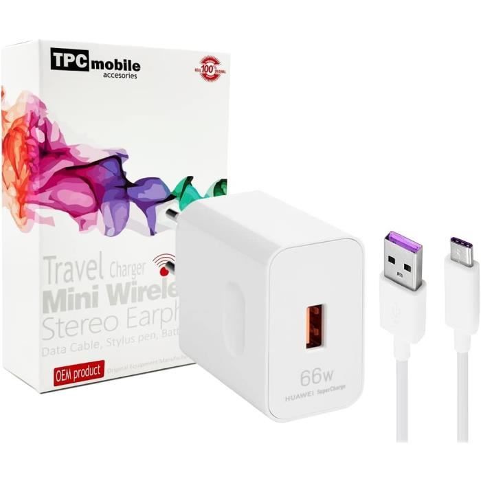 Chargeur Red Super Charge 66W Usb Pour Honor 50, 50 Se, 50 Lite, Honor 60, 60 Pro, 60 Se, Honor ...