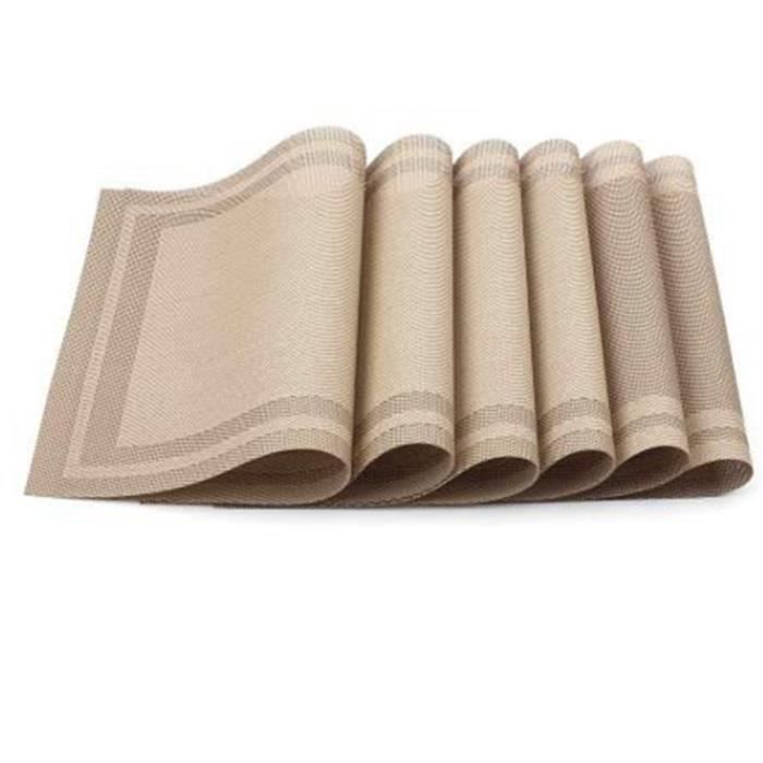 6 PièCes Napperon PVC Salle à Manger Plaques Isolantes AntidéRapantes ...