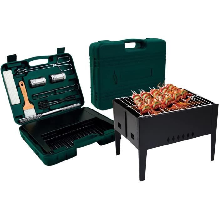 Barbecue Gril portable avec ensemble d'outils barbecue, kit grillades ...