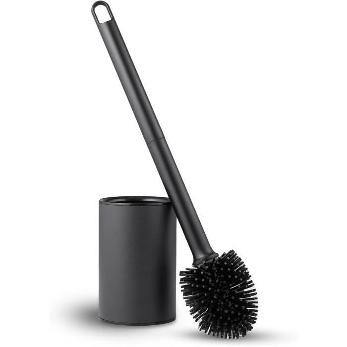 Brosse Toilettes WC Silicone,Brosse WC Noir Mat en Acier Inoxydable ...