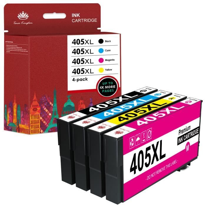 TONER KINGDOM 405XL 4 Cartouches d'encre Compatible pour Epson 405 ...