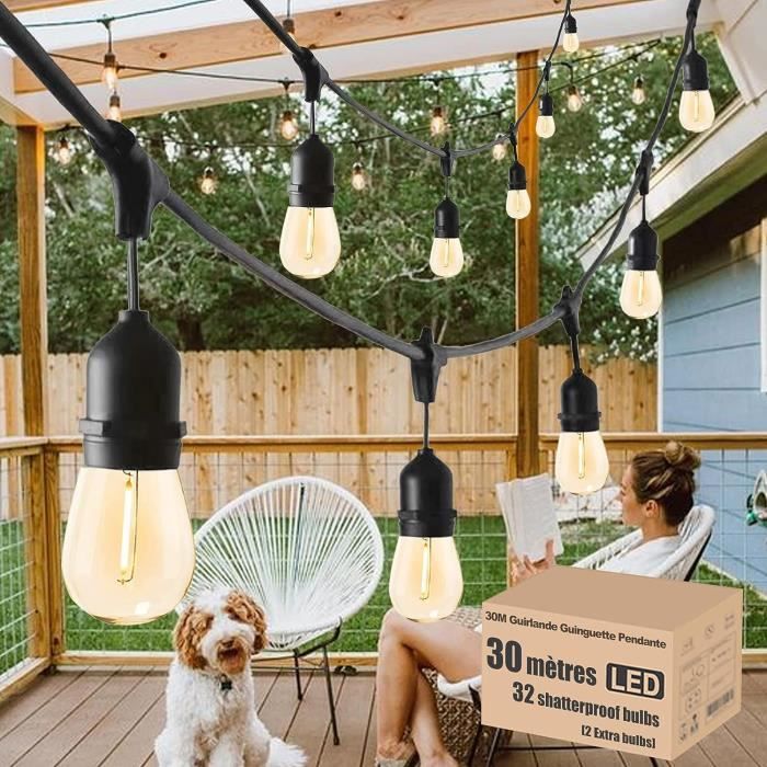 30M Led Guirlande Exterieure Guinguette, Guirlande Lumineuse Exterieure ... 30M Led Guirlande Exterieure Guinguette, Guirlande Lumineuse Exterieure ...