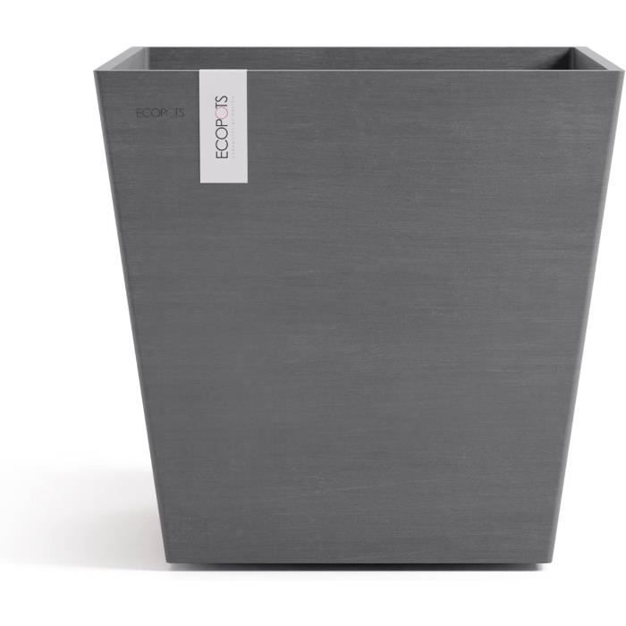 Rotterdam Pot De Fleurs Carré Gris 30 X 30 Cm - Pot De Plantes En ...
