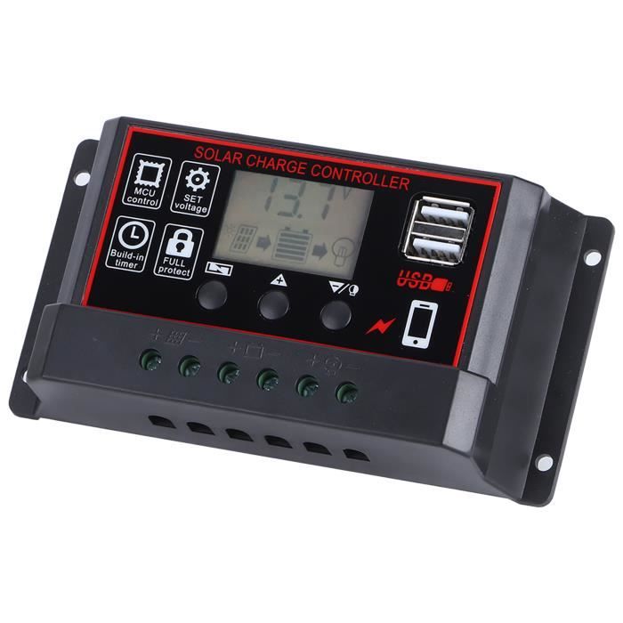 VBESTLIFE Régulateur de panneau solaire Contrôleur Solaire Régulateur de Batterie Intelligent de ...