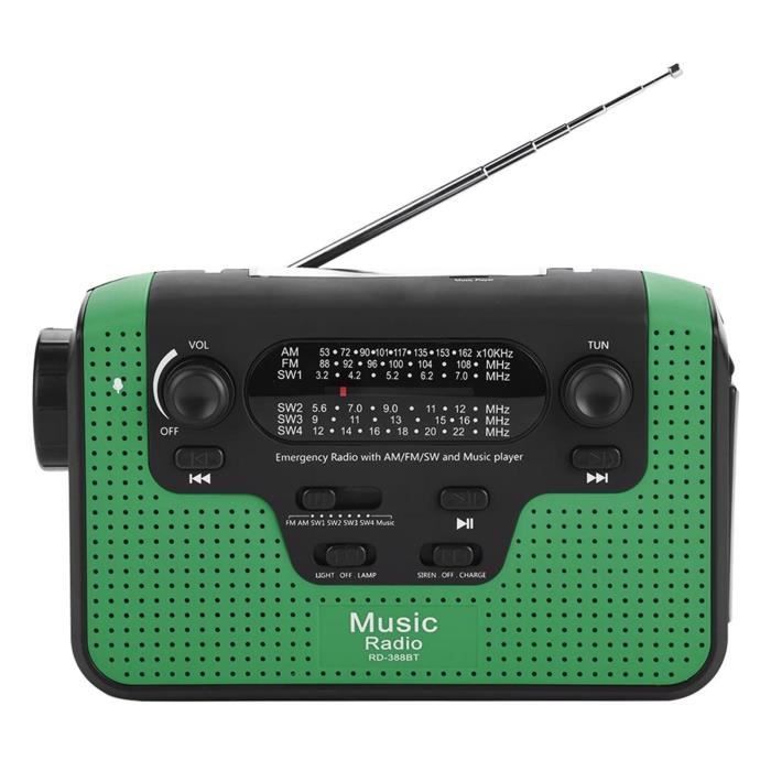 Radio à manivelle alimentée par énergie solaire pour la musique sur ...