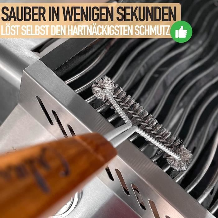 © Set de couverts de barbecue en acier inoxydable avec manche en bois d ...