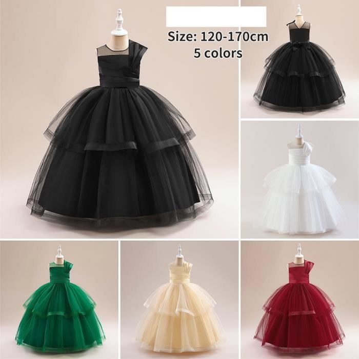 Robe de Soirée Enfant Fille Longue Sans Manche Chic élégant Tenues ...