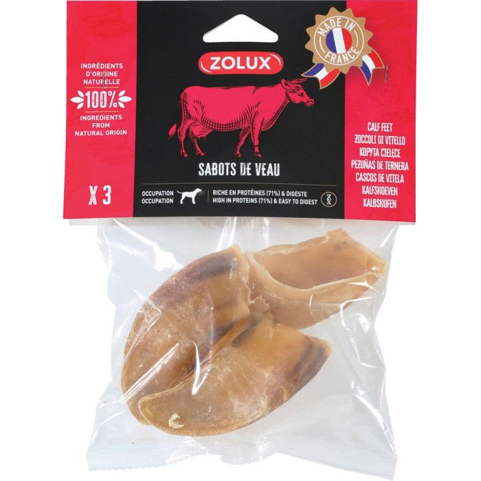 Sabots de veau 3 pièces friandises pour chien - zolux - Cdiscount