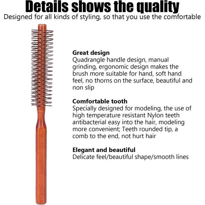 Brosse À Cheveux Ronde Pour Brushing Avec Poils En Nylon Doux, Brosse À ...