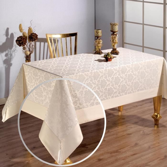 Nappe De Table Crème Jacquard Français, Nappe De Salon Salle À Manger ...